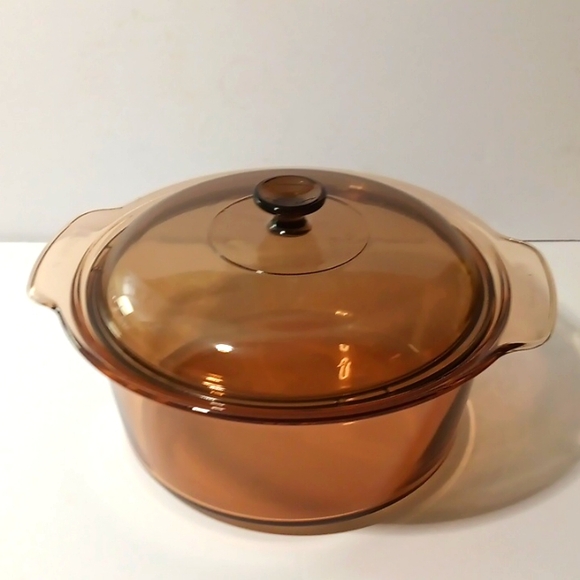 Pyrex | Kitchen | Vintage Vision Pyrex Corning Amber 5l Dutch Oven ...